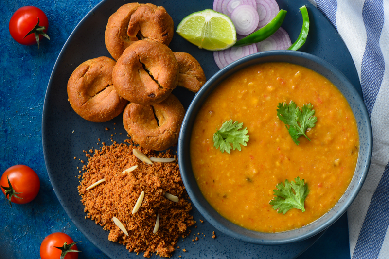 Dal Baati Churma Is A Renowned Rajasthani Dish Baati Prepared In Pure